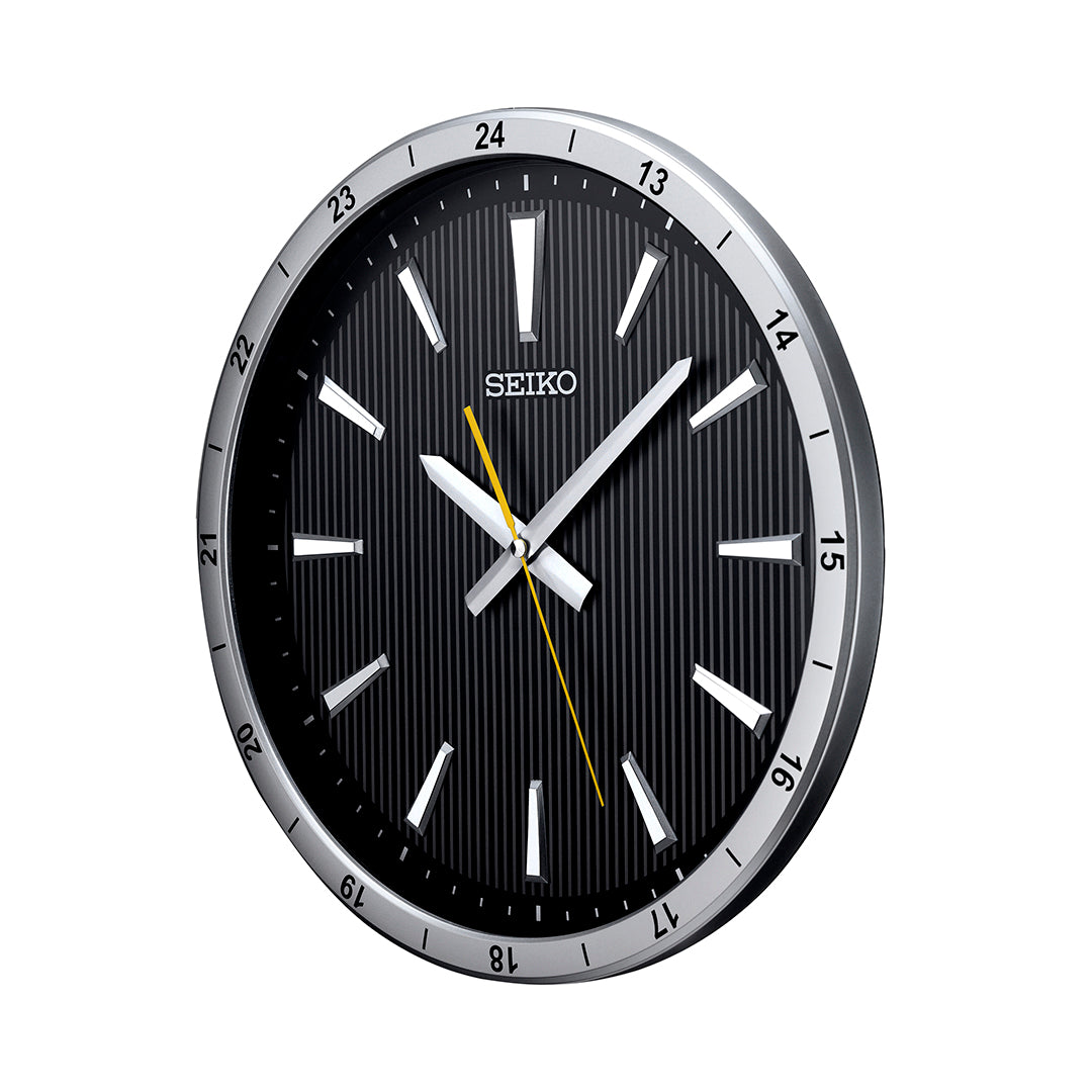 QXA802S Black Striped Dial Decor Clock – SEIKO CLOCKS INDIA